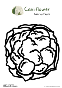 Cauliflower Coloring Pages For Kids – Free Printables - Kids Art & Craft