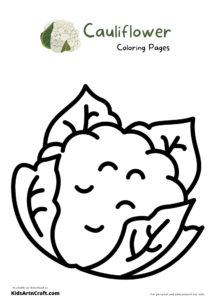Cauliflower Coloring Pages For Kids – Free Printables - Kids Art & Craft