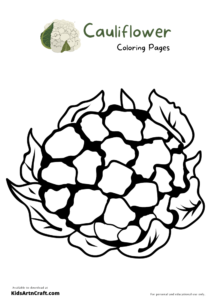 Cauliflower Coloring Pages For Kids – Free Printables - Kids Art & Craft