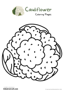 Cauliflower Coloring Pages For Kids – Free Printables - Kids Art & Craft