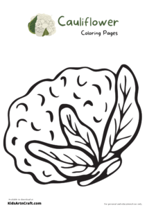 Cauliflower Coloring Pages For Kids – Free Printables - Kids Art & Craft