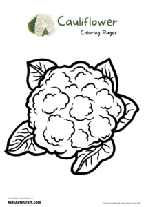 Cauliflower Coloring Pages For Kids – Free Printables - Kids Art & Craft