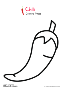 Chilli Coloring Pages For Kids – Free Printables - Kids Art & Craft