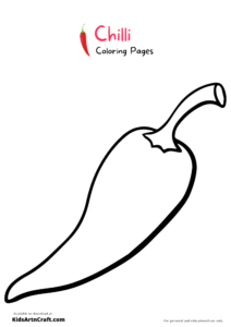 Chilli Coloring Pages For Kids – Free Printables - Kids Art & Craft