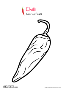Chilli Coloring Pages For Kids – Free Printables - Kids Art & Craft
