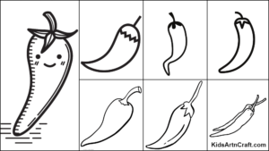 Chilli Coloring Pages For Kids – Free Printables - Kids Art & Craft