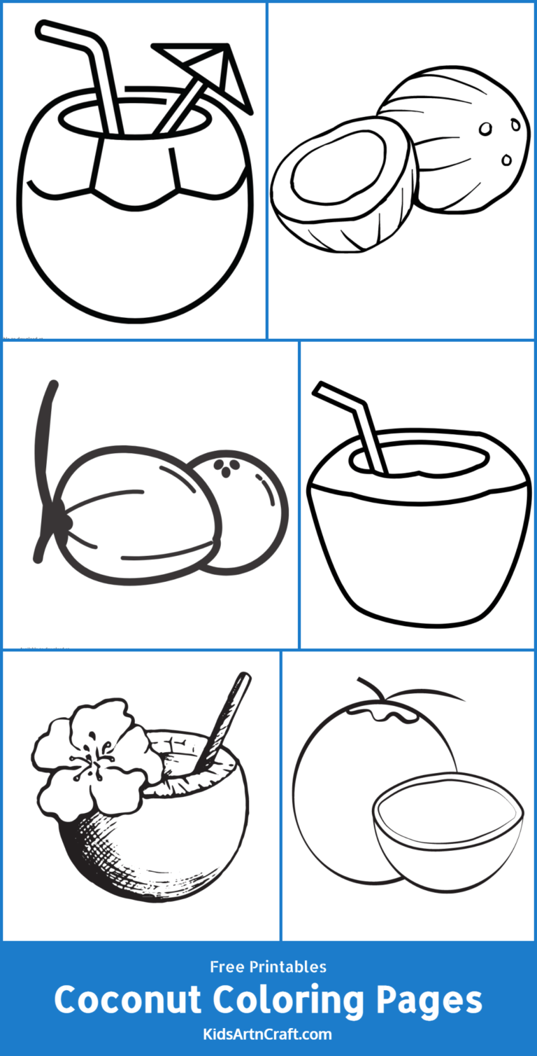 Coconut Coloring Pages For Kids – Free Printables - Kids Art & Craft