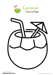 Coconut Coloring Pages For Kids – Free Printables - Kids Art & Craft
