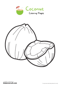 Coconut Coloring Pages For Kids – Free Printables - Kids Art & Craft