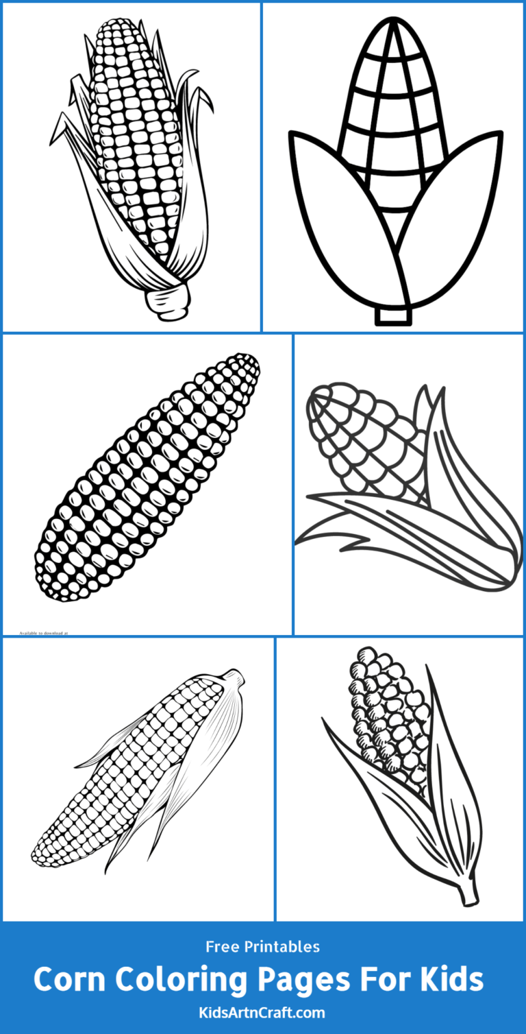 Corn Coloring Pages For Kids – Free Printables - Kids Art & Craft