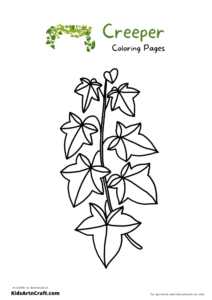 Creeper Flowers Coloring Pages For Kids – Free Printables - Kids Art ...