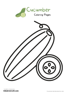 Cucumber Coloring Pages For Kids – Free Printables - Kids Art & Craft