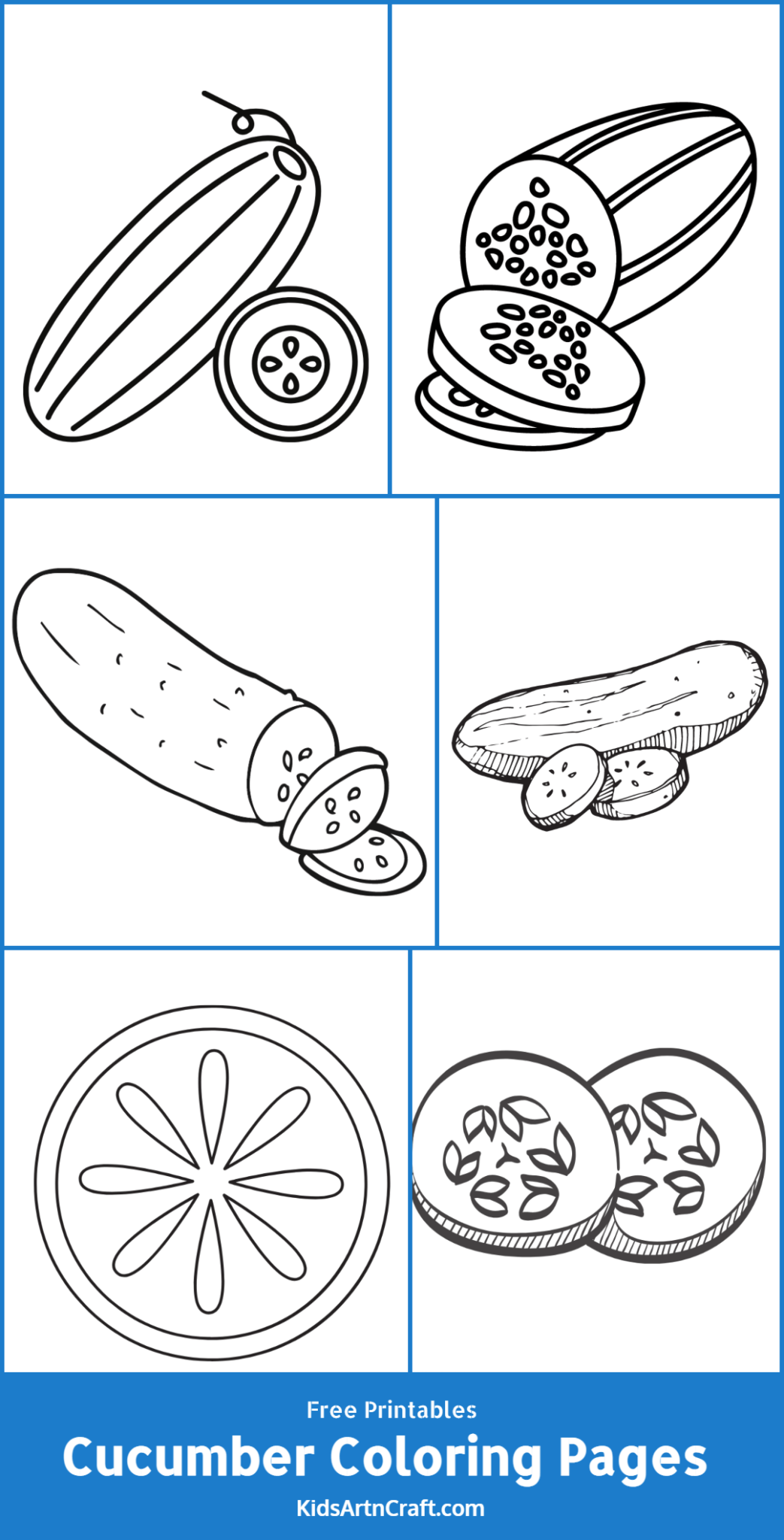 Cucumber Coloring Pages For Kids – Free Printables - Kids Art & Craft