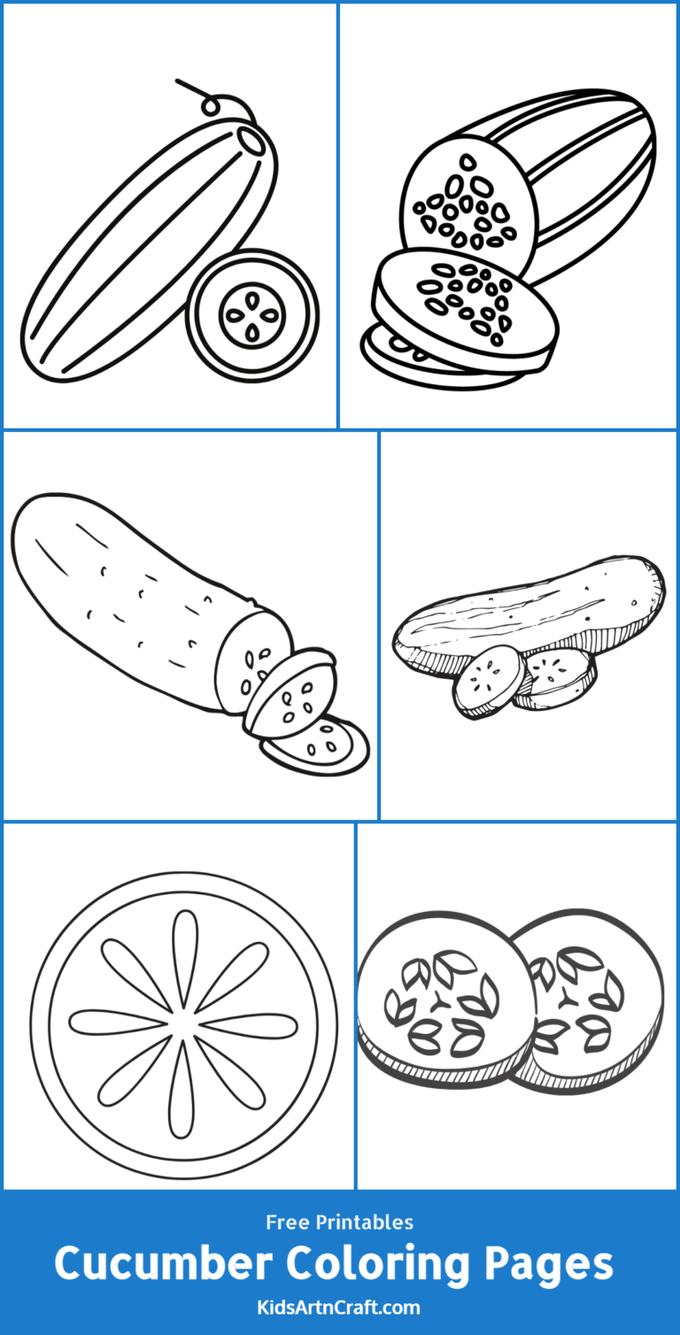 Cucumber Coloring Pages For Kids – Free Printables - Kids Art & Craft
