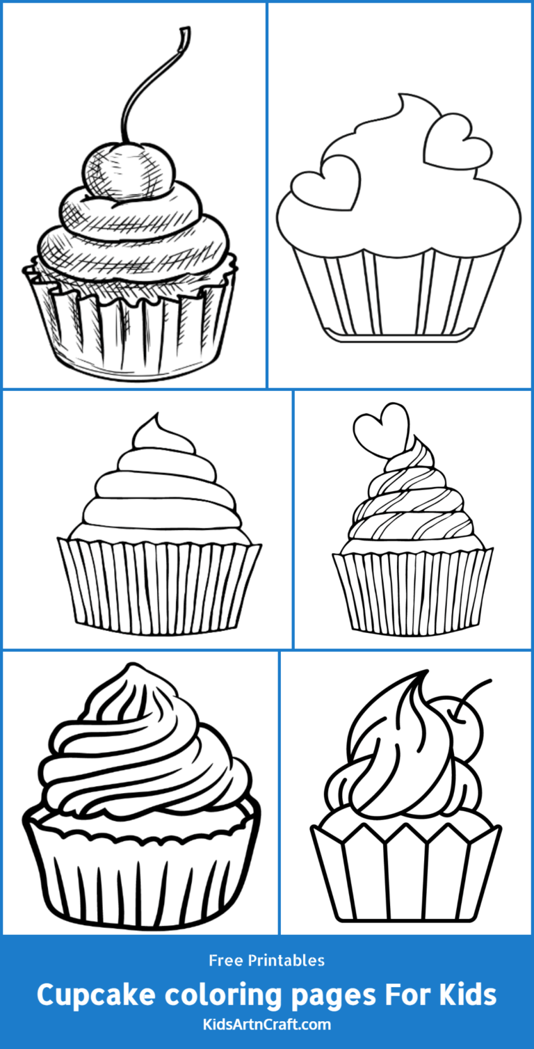 Cupcake Printable Coloring Sheets - Kids Art & Craft