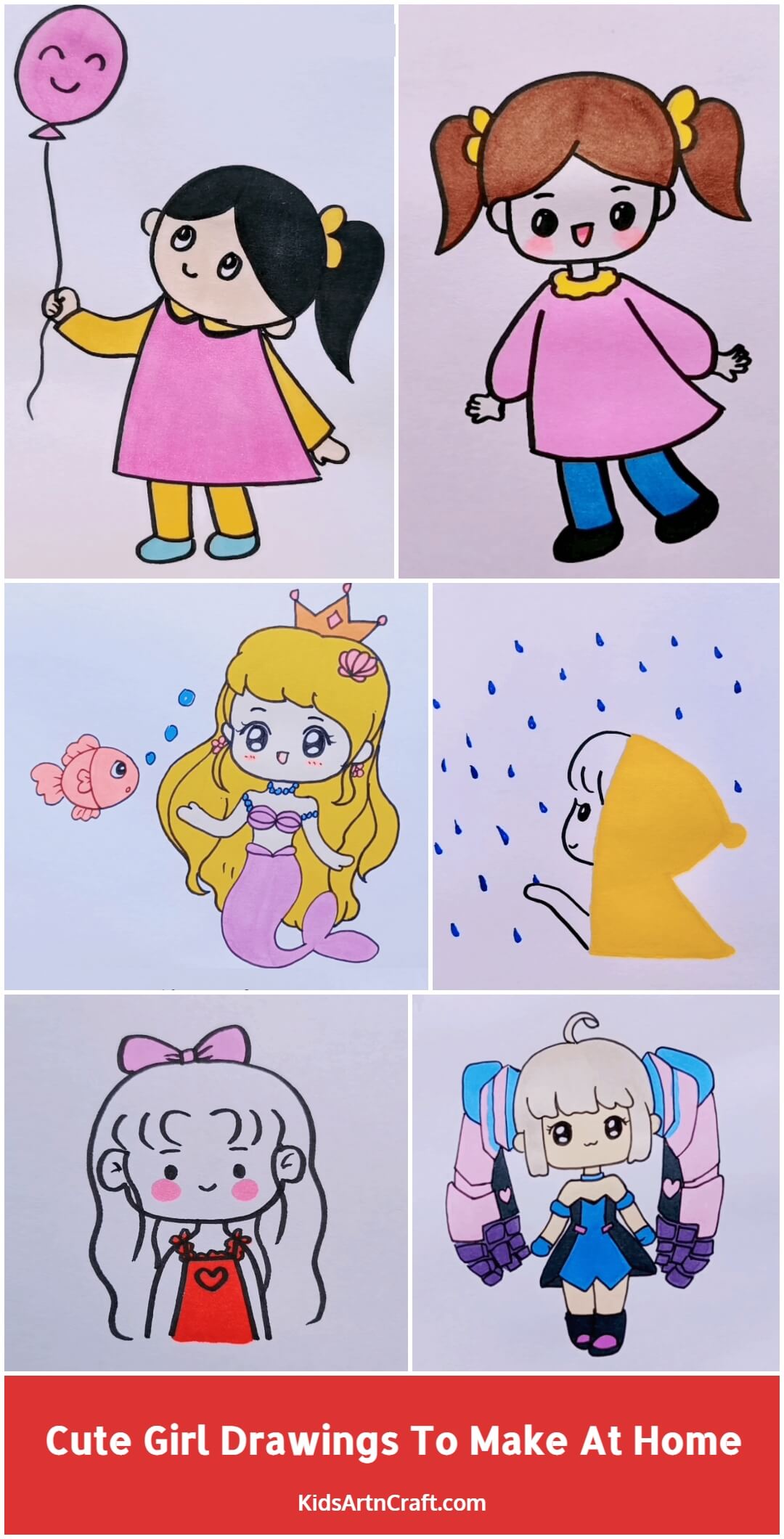 Cute Girl Drawings to Make at Home - Kids Art & Craft