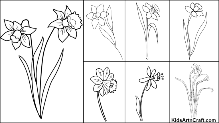 Daffodil Coloring Pages For Kids – Free Printables - Kids Art & Craft