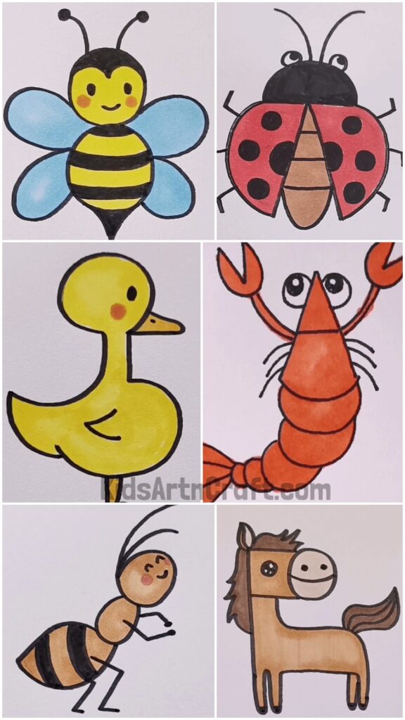 Easy Animal Drawings & Coloring for Kids - Kids Art & Craft