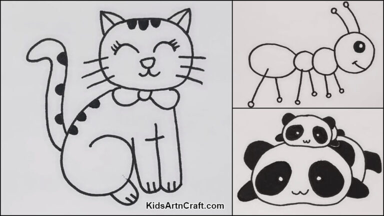 Easy Animal Drawings for Toddlers - Kids Art & Craft