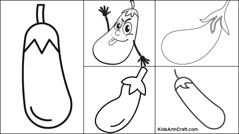Eggplant/Brinjal Coloring Pages For Kids – Free Printables - Kids Art ...