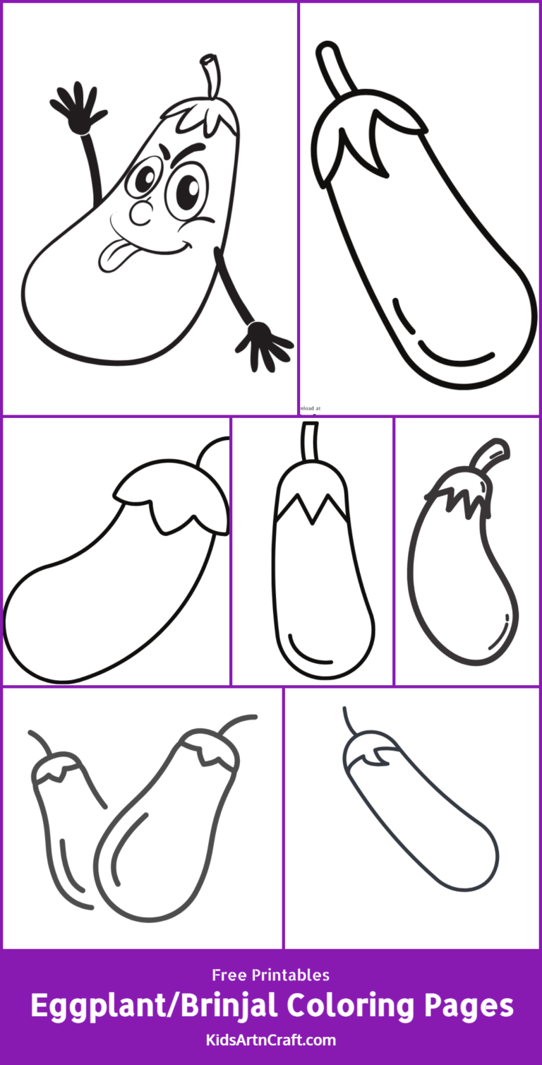 Eggplant/Brinjal Coloring Pages For Kids – Free Printables - Kids Art ...