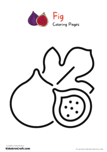 Fig Coloring Pages For Kids – Free Printables - Kids Art & Craft