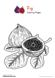 Fig Coloring Pages For Kids – Free Printables - Kids Art & Craft