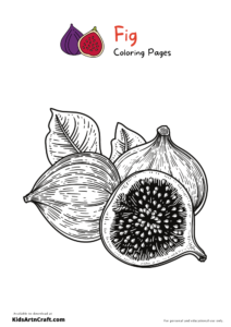 Fig Coloring Pages For Kids – Free Printables - Kids Art & Craft
