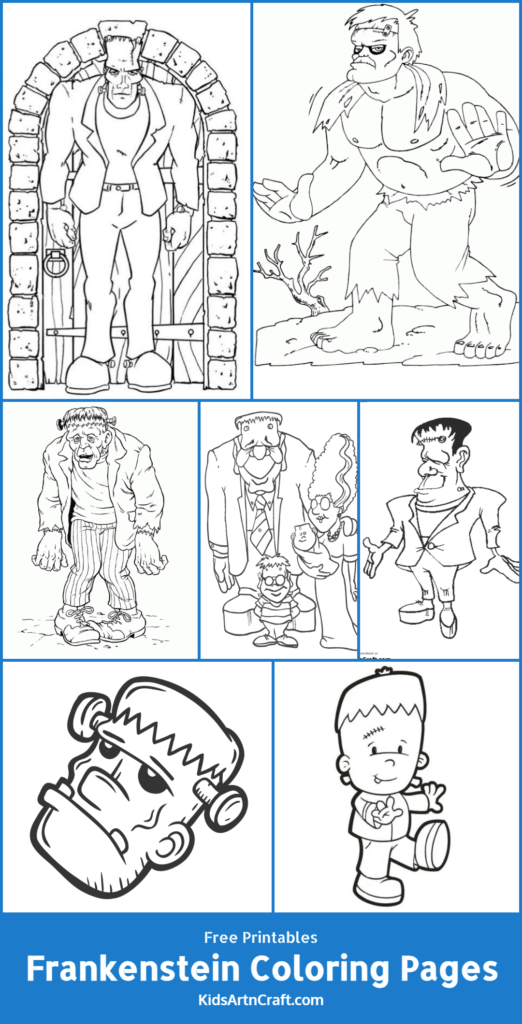 Frankenstein Day Coloring Pages For Kids – Free Printables - Kids Art ...