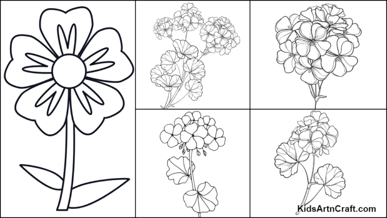 Geranium Coloring Pages For Kids – Free Printables - Kids Art & Craft
