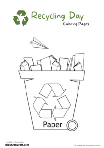 Global Recycling Day Coloring Pages For Kids – Free Printables - Kids ...