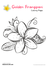 Golden Frangipani Coloring Pages For Kids – Free Printables - Kids Art ...
