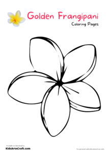 Golden Frangipani Coloring Pages For Kids – Free Printables - Kids Art ...