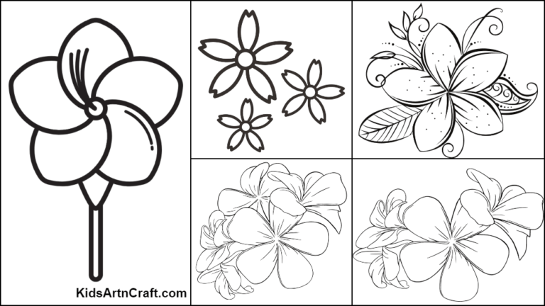 Golden Frangipani Coloring Pages For Kids – Free Printables - Kids Art ...