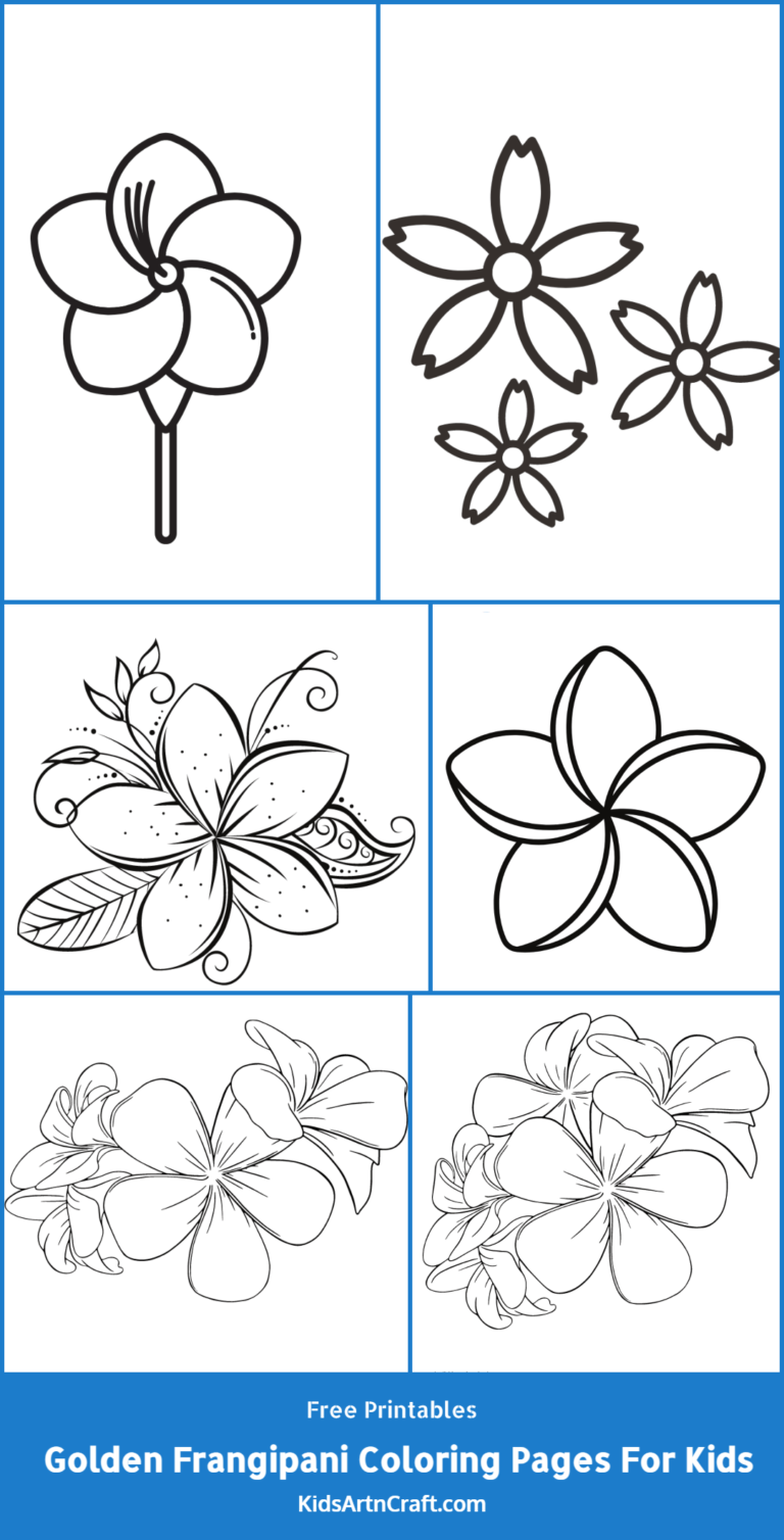Golden Frangipani Coloring Pages For Kids – Free Printables - Kids Art ...