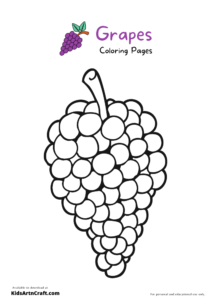Grapes Coloring Pages For Kids – Free Printables - Kids Art & Craft