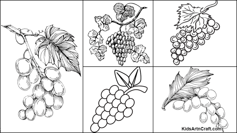Grapes Coloring Pages For Kids – Free Printables - Kids Art & Craft