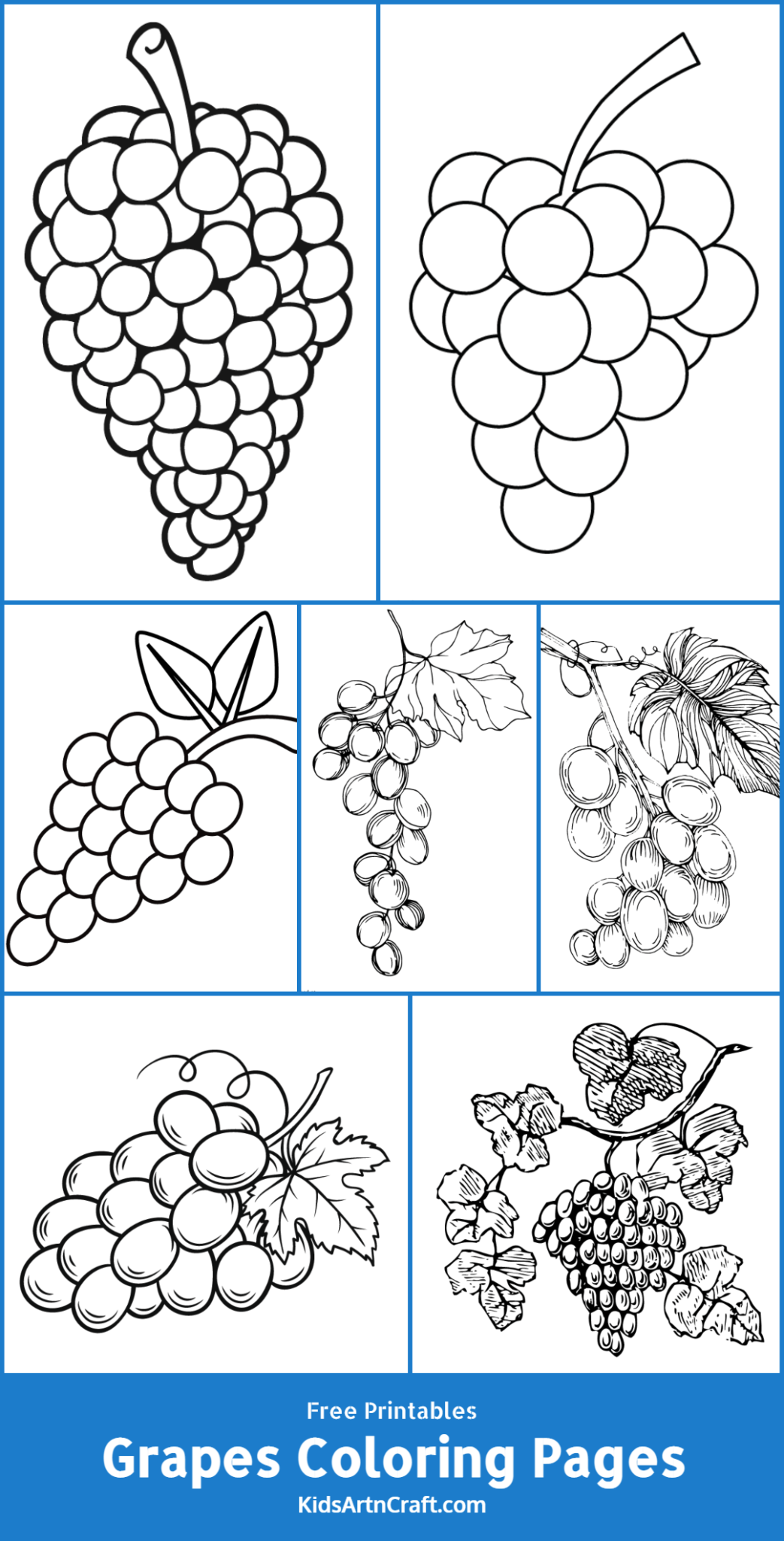 Grapes Coloring Pages For Kids – Free Printables - Kids Art & Craft