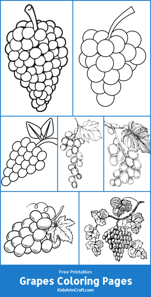 Grapes Coloring Pages For Kids – Free Printables - Kids Art & Craft