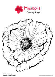 Hibiscus Coloring Pages For Kids – Free Printables - Kids Art & Craft