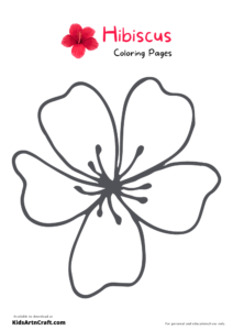 Hibiscus Coloring Pages For Kids – Free Printables - Kids Art & Craft