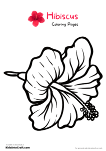 Hibiscus Coloring Pages For Kids – Free Printables - Kids Art & Craft