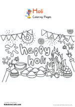 Holi Coloring Pages For Kids – Free Printables - Kids Art & Craft