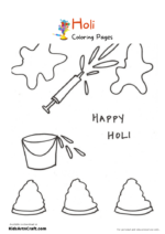 Holi Coloring Pages For Kids – Free Printables - Kids Art & Craft