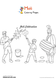 Holi Coloring Pages For Kids – Free Printables - Kids Art & Craft