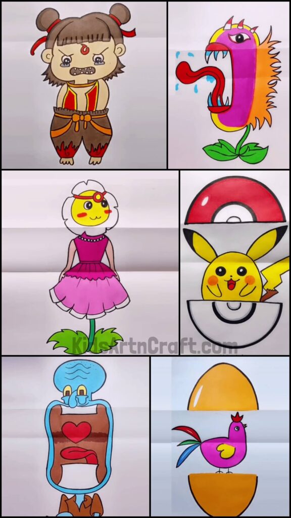How to Make a Folding Surprise - Drawing Ideas for Kids - Kids Art & Craft