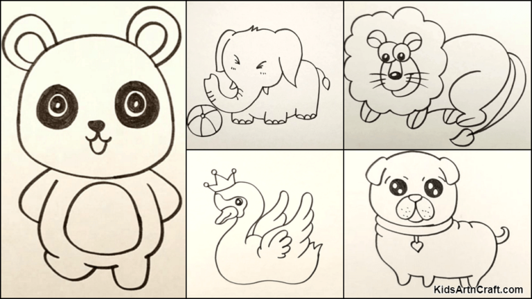 Simple Animal Drawing Ideas for Kids - Kids Art & Craft