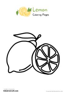 Lemon Coloring Pages For Kids – Free Printables - Kids Art & Craft