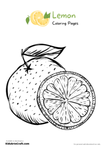 Lemon Coloring Pages For Kids – Free Printables - Kids Art & Craft