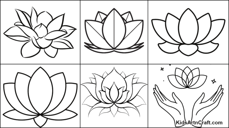 Lotus Coloring Pages For Kids – Free Printables - Kids Art & Craft